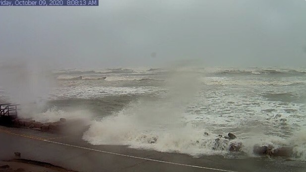 PHOTO Extremely High Tide In Surfside Beach TX From Hurricane Delta
